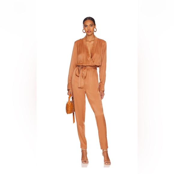 LBLC the label | Pants & Jumpsuits | Copper Satin Jumpsuit Excellent ...